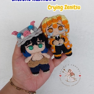 Crochet Amigurumi Zenitsu and Inosuke SET Inspired Pattern - Etsy