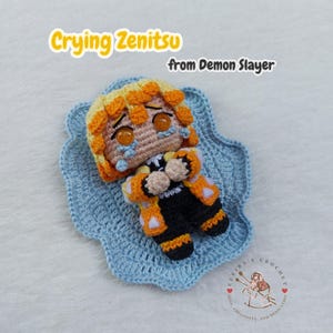 Crochet Amigurumi Crying Zenitsu Anime Inspired Pattern - Etsy