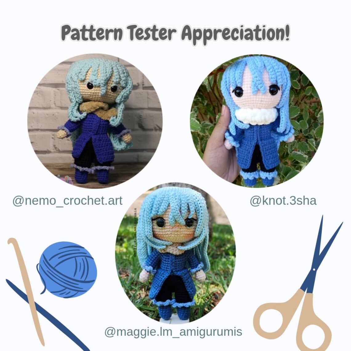 Crochet Amigurumi Rimuru Anime Inspired Digital PDF Crochet PATTERN - Etsy