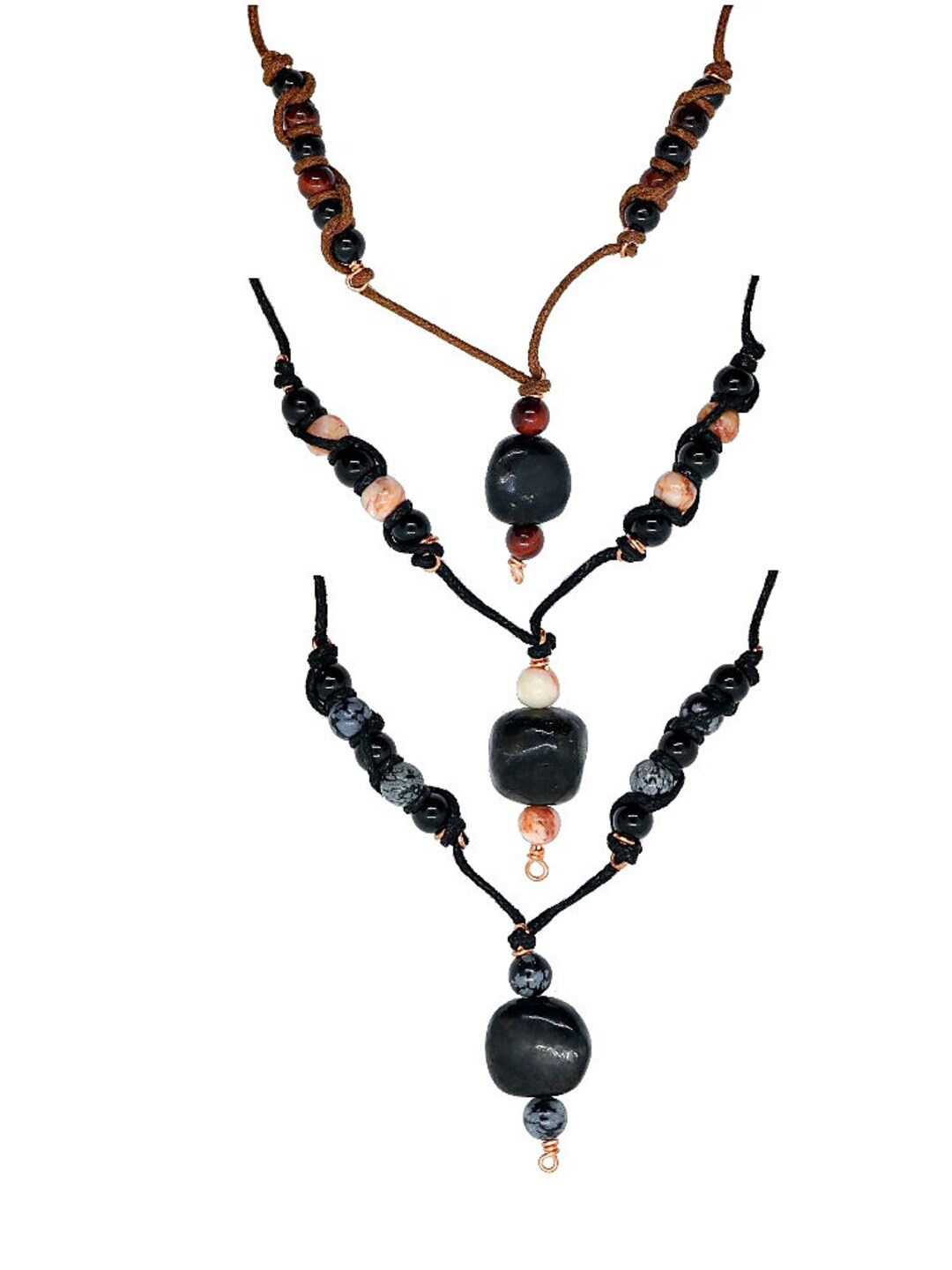 EMF 5G Protection Shungite, Black Tourmaline Necklace (adjustable ...