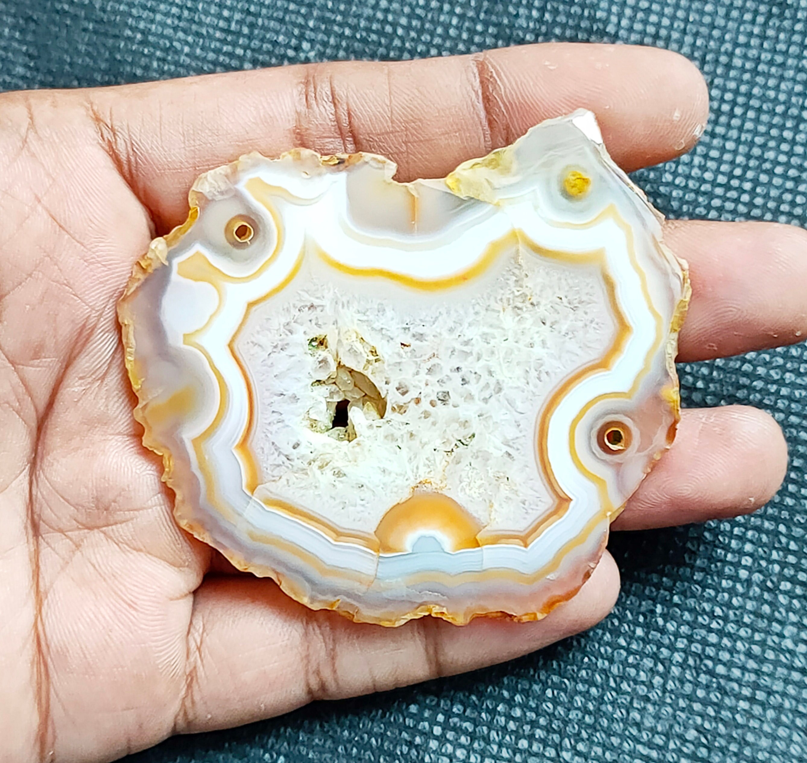Dyed Agate Cut and Polished Slices Yellow Coloured Crystal | Etsy