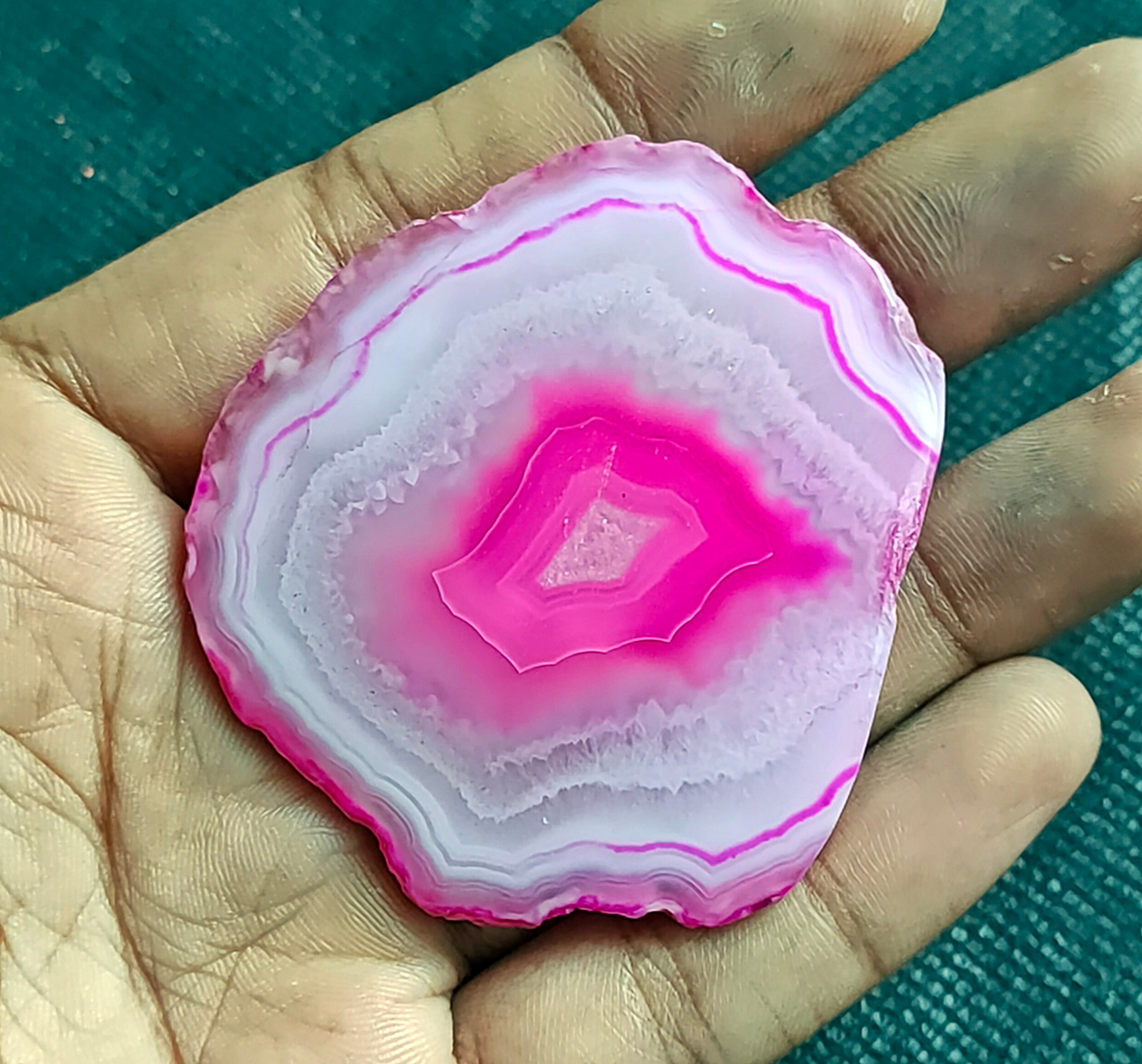 Dyed Agate Cut and Polished Slices Pink Coloured Crystal | Etsy