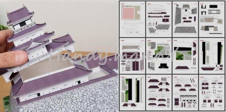 Aizu Tsurugajo Castle Papercraft: DIY Japan Model (PDF Template) - Etsy