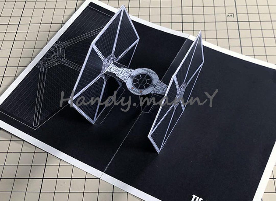 Star Wars TIE Fighter Pop-up Card: 3D Papercraft Template PDF Download ...