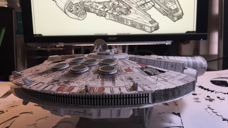 Star Wars Millennium Falcon 3D BIG Size Papercraft, Origami PDF ...