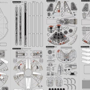 Millennium Falcon 3D Star Wars Papercraft, Origami PDF Template ...