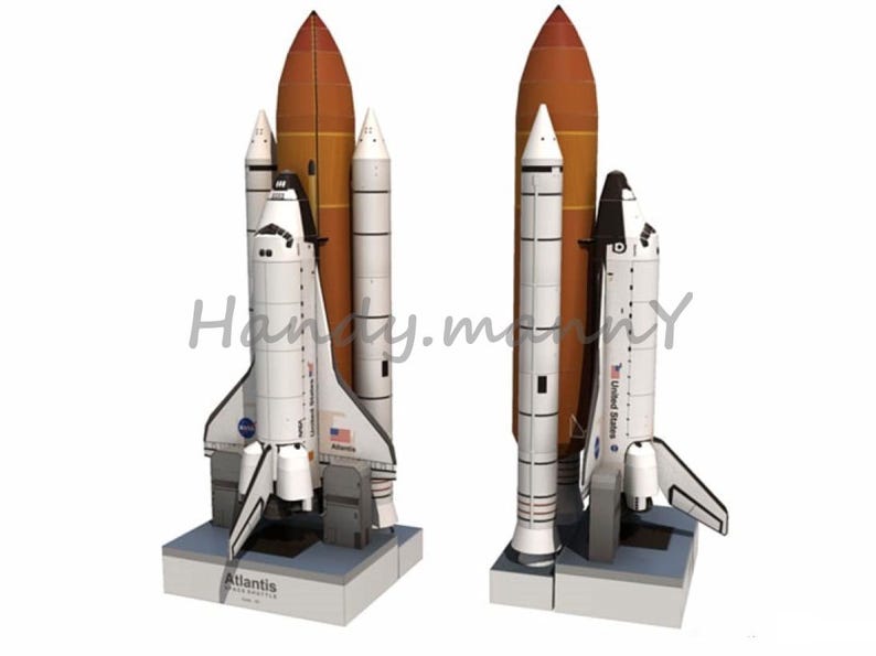 Atlantis Space Shuttle Papercraft | 3D NASA Model Kit PDF With a ...