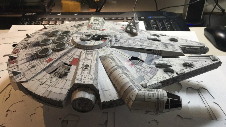 Star Wars Millennium Falcon 3D BIG Size Papercraft, Origami PDF ...