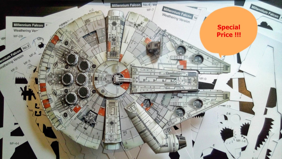 Millennium Falcon 3d Star Wars Papercraft Origami Pdf Template Assembly By Your Hands Challenge