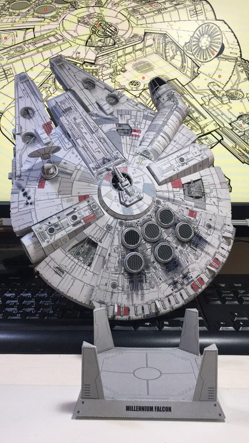 Star Wars Millennium Falcon 3D BIG Size Papercraft, Origami PDF ...