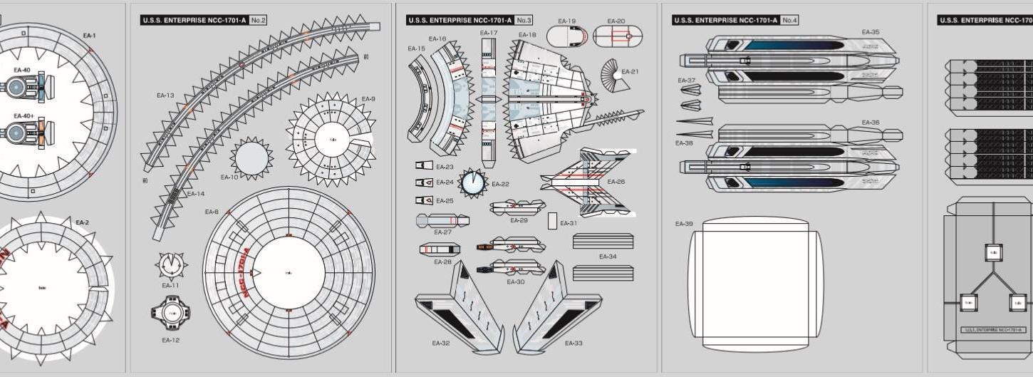 Star Trek Enterprise 3D PDF Template Files Origami Papercraft, Assembly ...