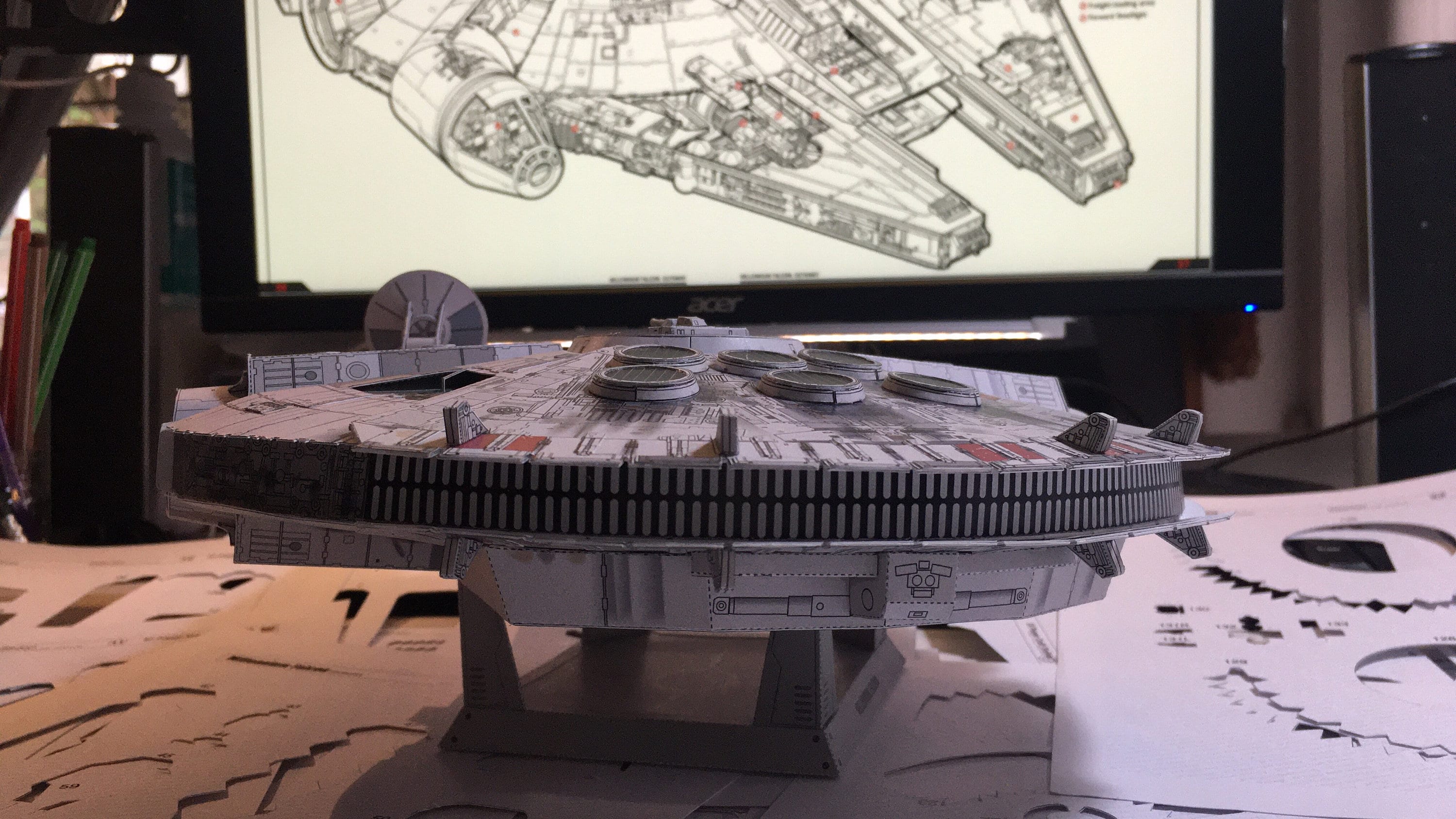 Star Wars Millennium Falcon 3D BIG Size Papercraft, Origami PDF ...