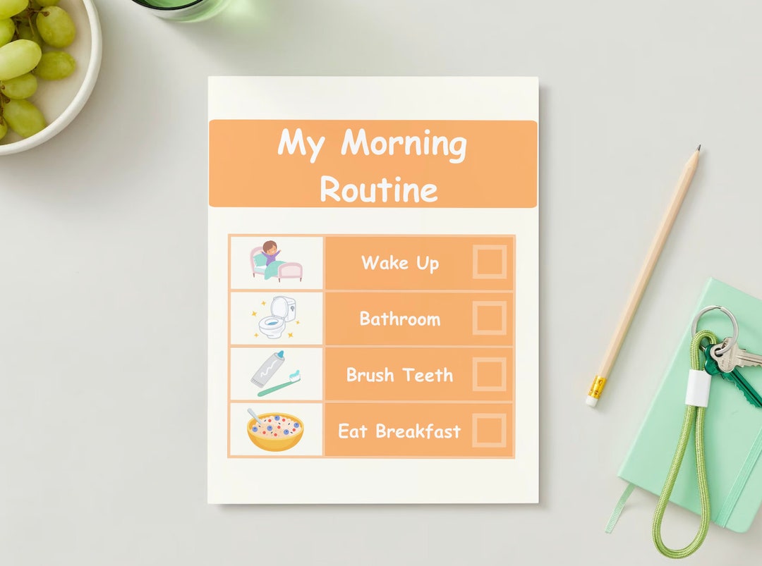 Visual Routine Chart // Daily Kids Hygiene Chore Routine Chart ...
