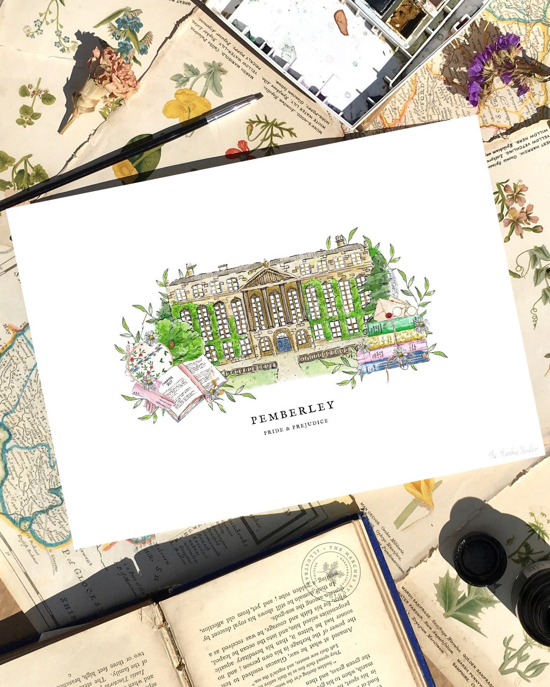 Pemberley | Print of Mr Darcy's House From Jane Austen's Pride and ...