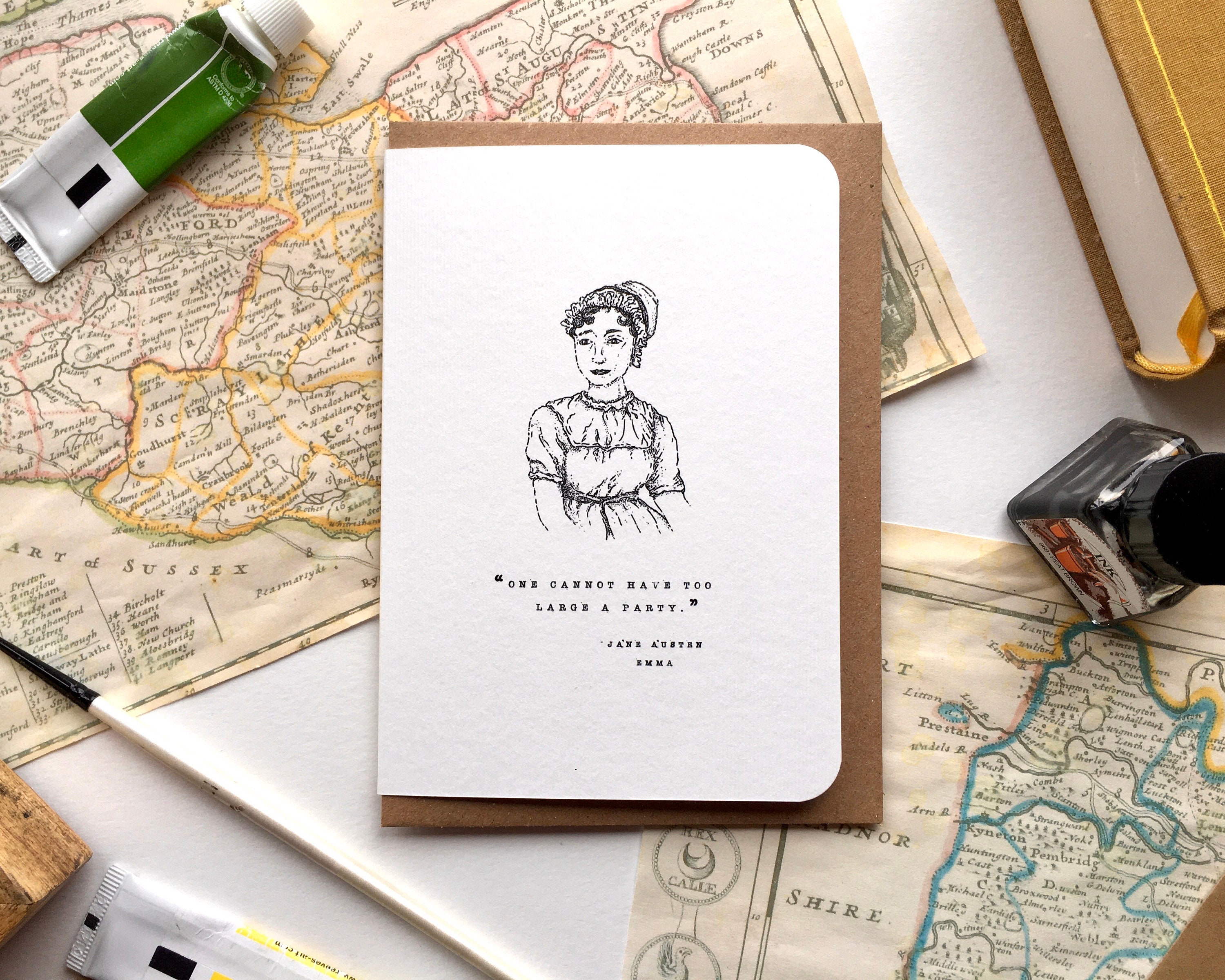 Jane Austen Note Card Set of 3 With Famous Quotes From Her Books ...