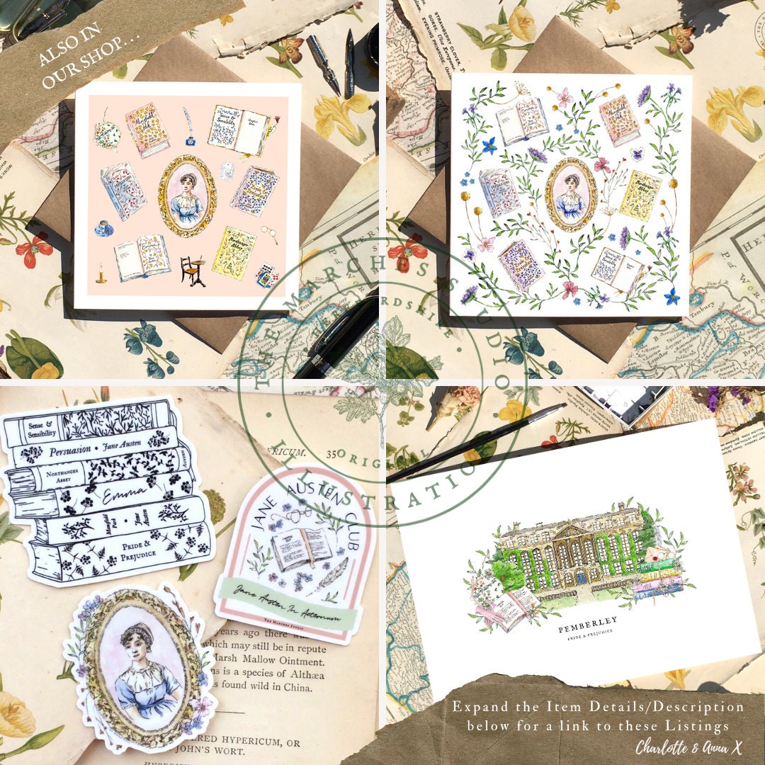 Jane Austen Note Card Set of 3 With Famous Quotes From Her Books ...