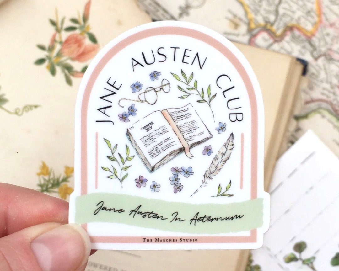 Jane Austen Fan Club Sticker | Die Cut Vinyl Decal for Laptop, Water ...