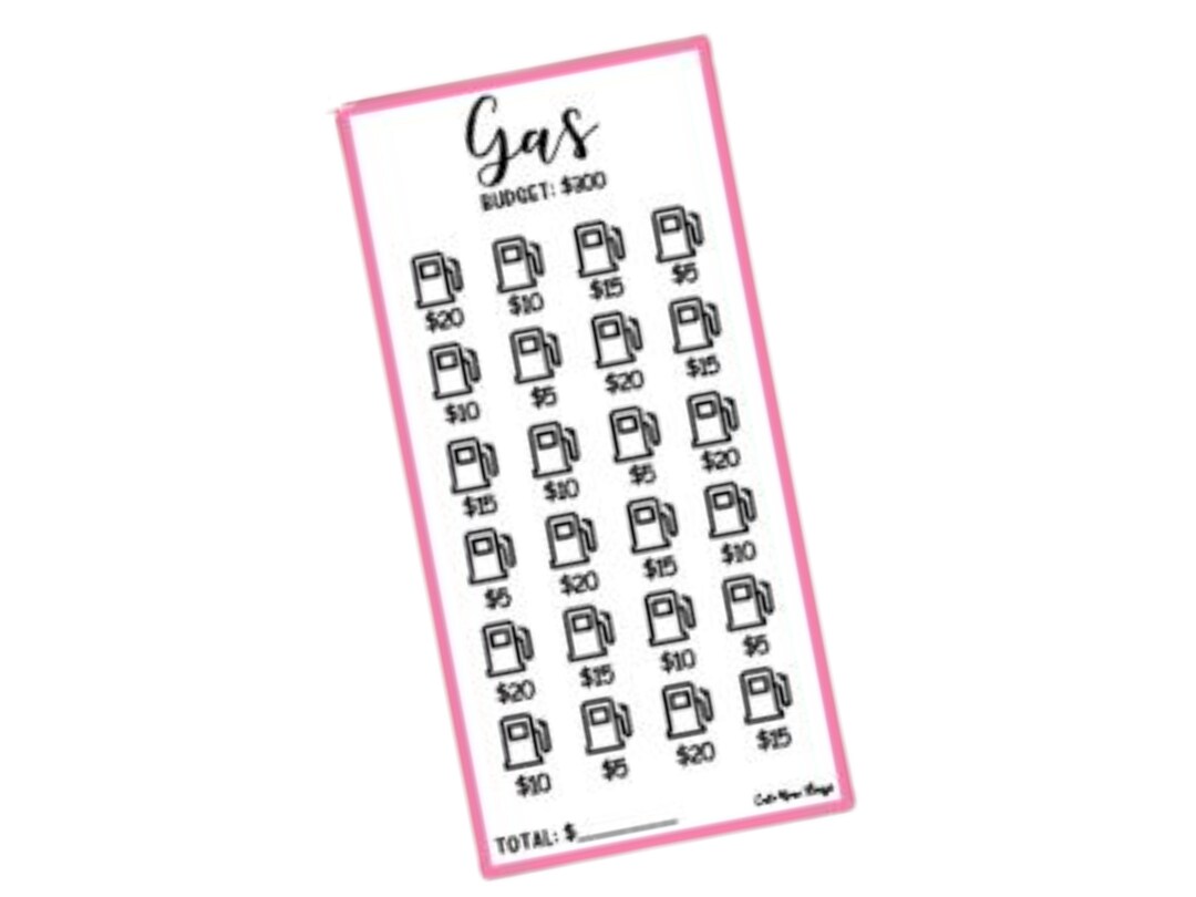 Gas | Savings Insert or Cash Envelope - Etsy