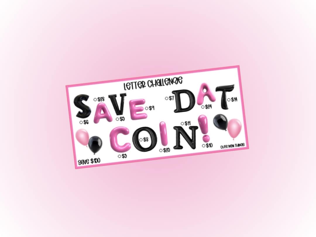 Savings Insert or Cash Envelope | Save Dat Coin | Letter Challenge - Etsy