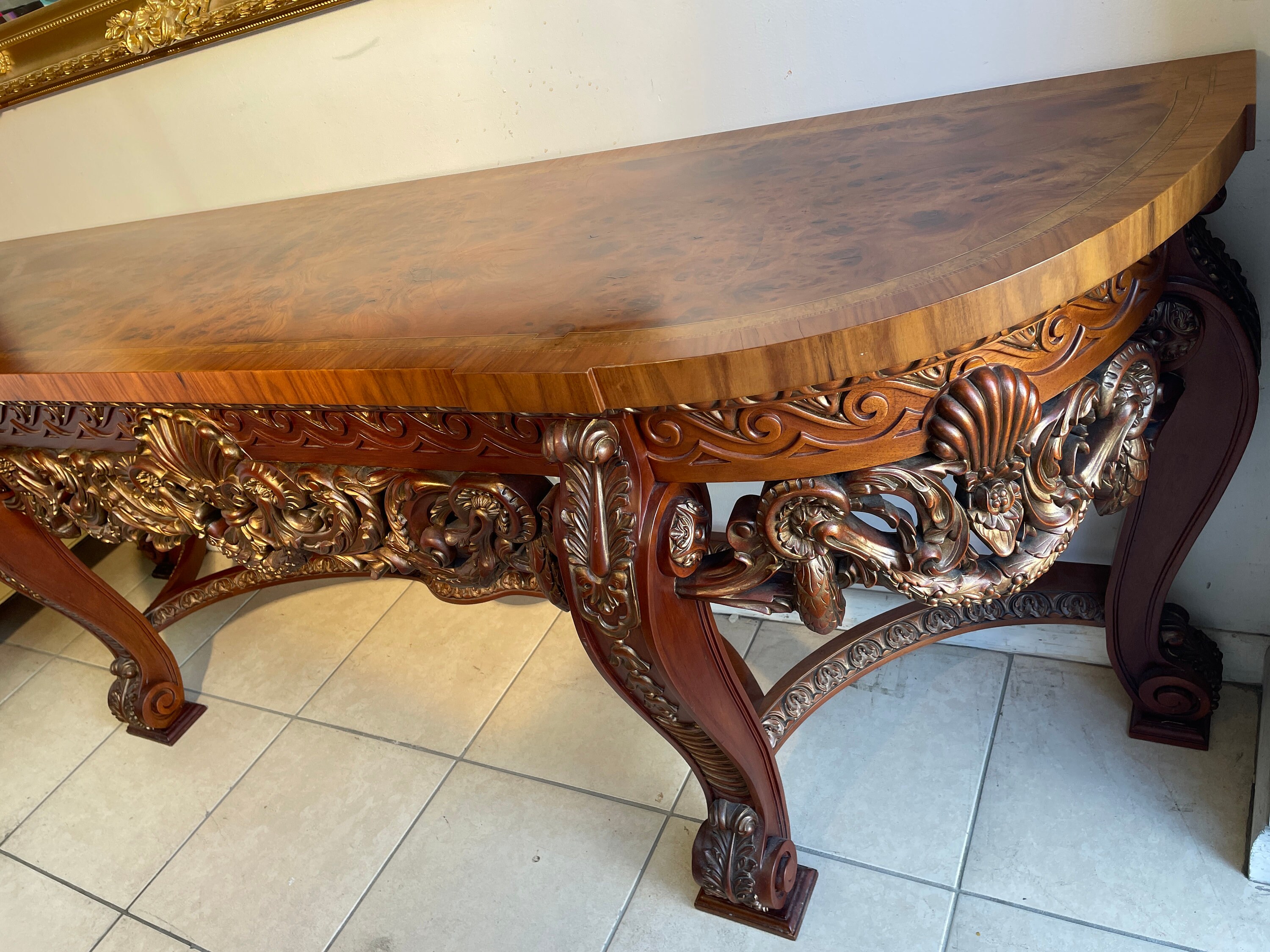 Super Rare Antique Hand Carved Ornate Console Table - Etsy