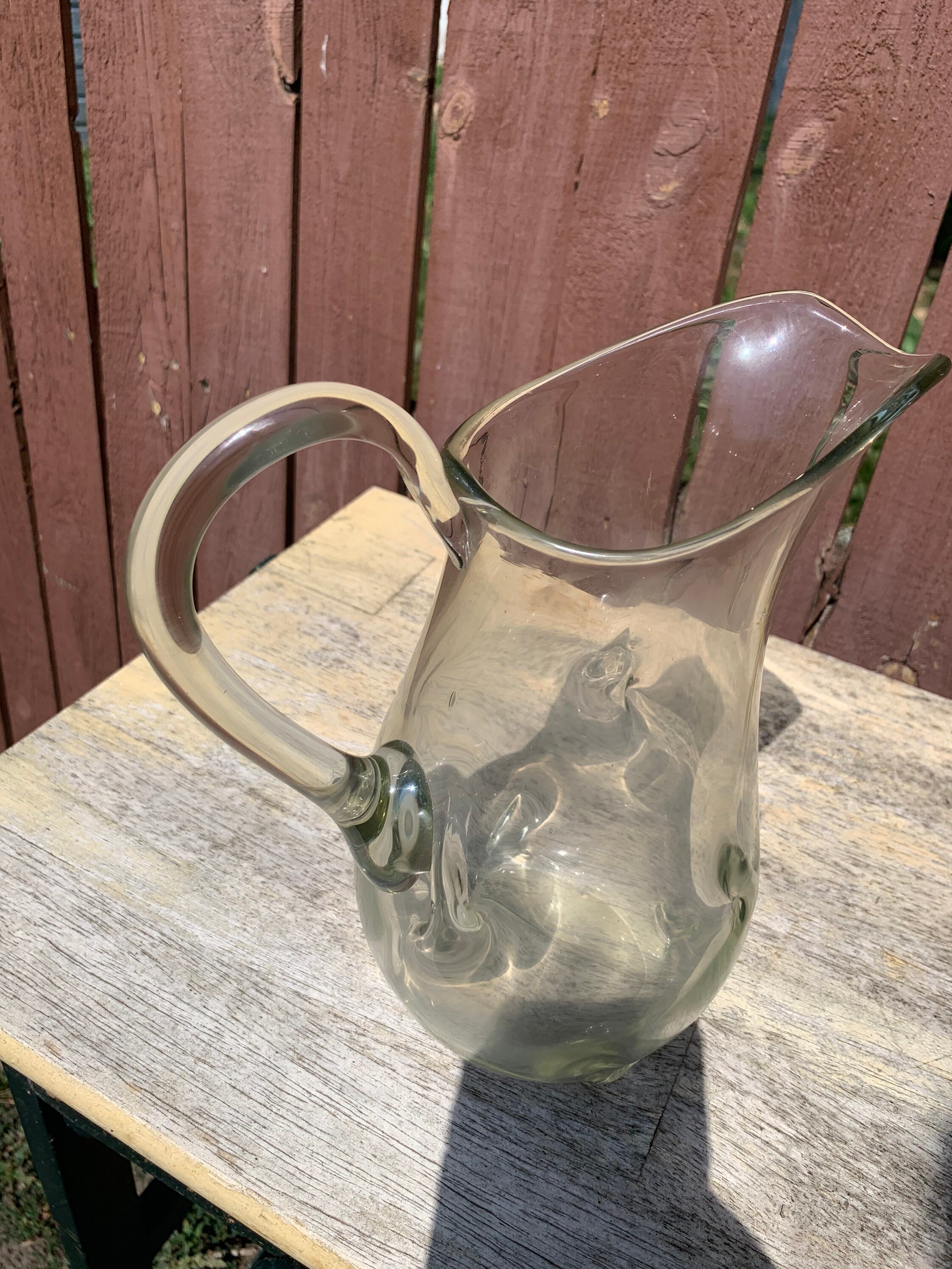 Bischoff Art Glass Clear Pinched/ Dimpled Martini/margarita Pitcher - Etsy