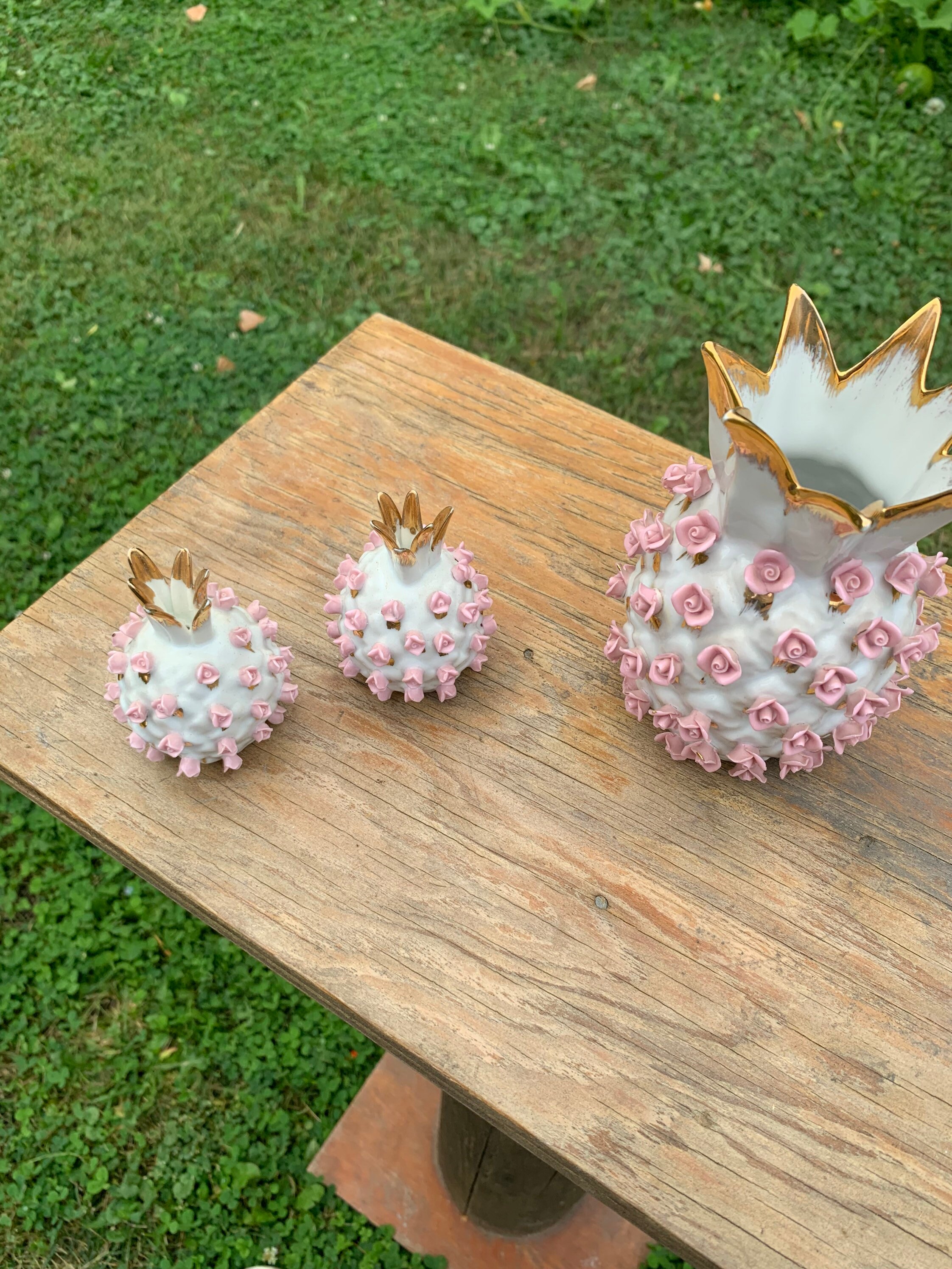 Vintage Lefton Fine China Pineapple Pitcher With Salt/pepper - Etsy