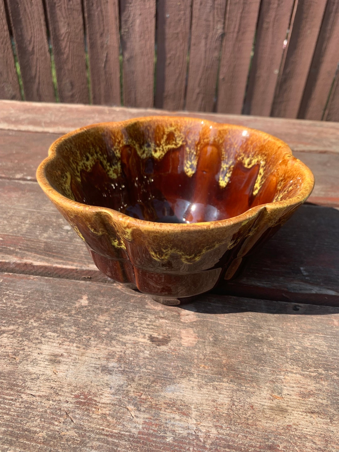 MCM Vintage Dripware Pottery Bowl Hull 7 Inch - Etsy