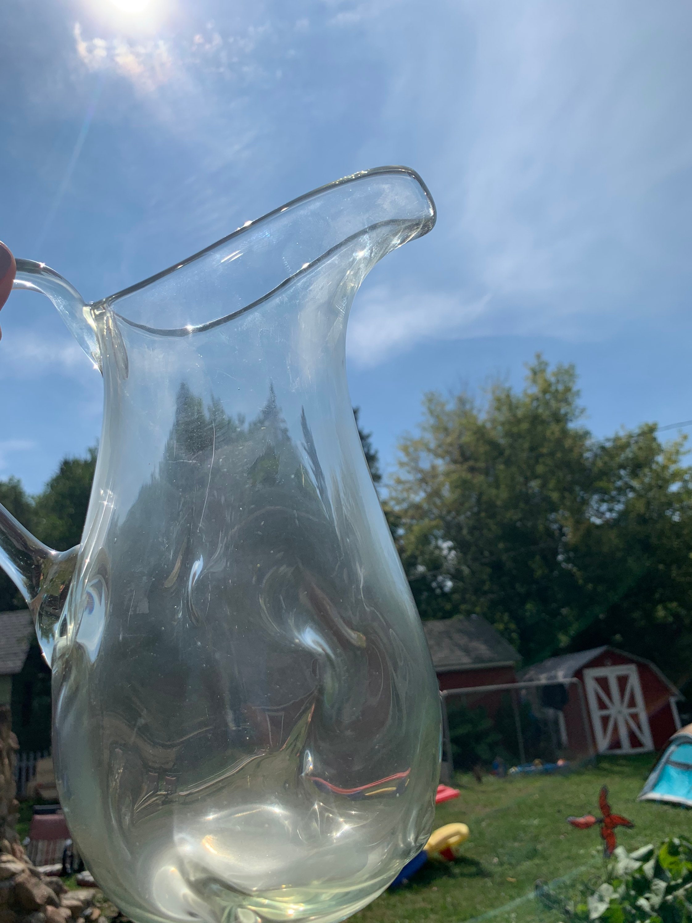 Bischoff Art Glass Clear Pinched/ Dimpled Martini/margarita Pitcher - Etsy