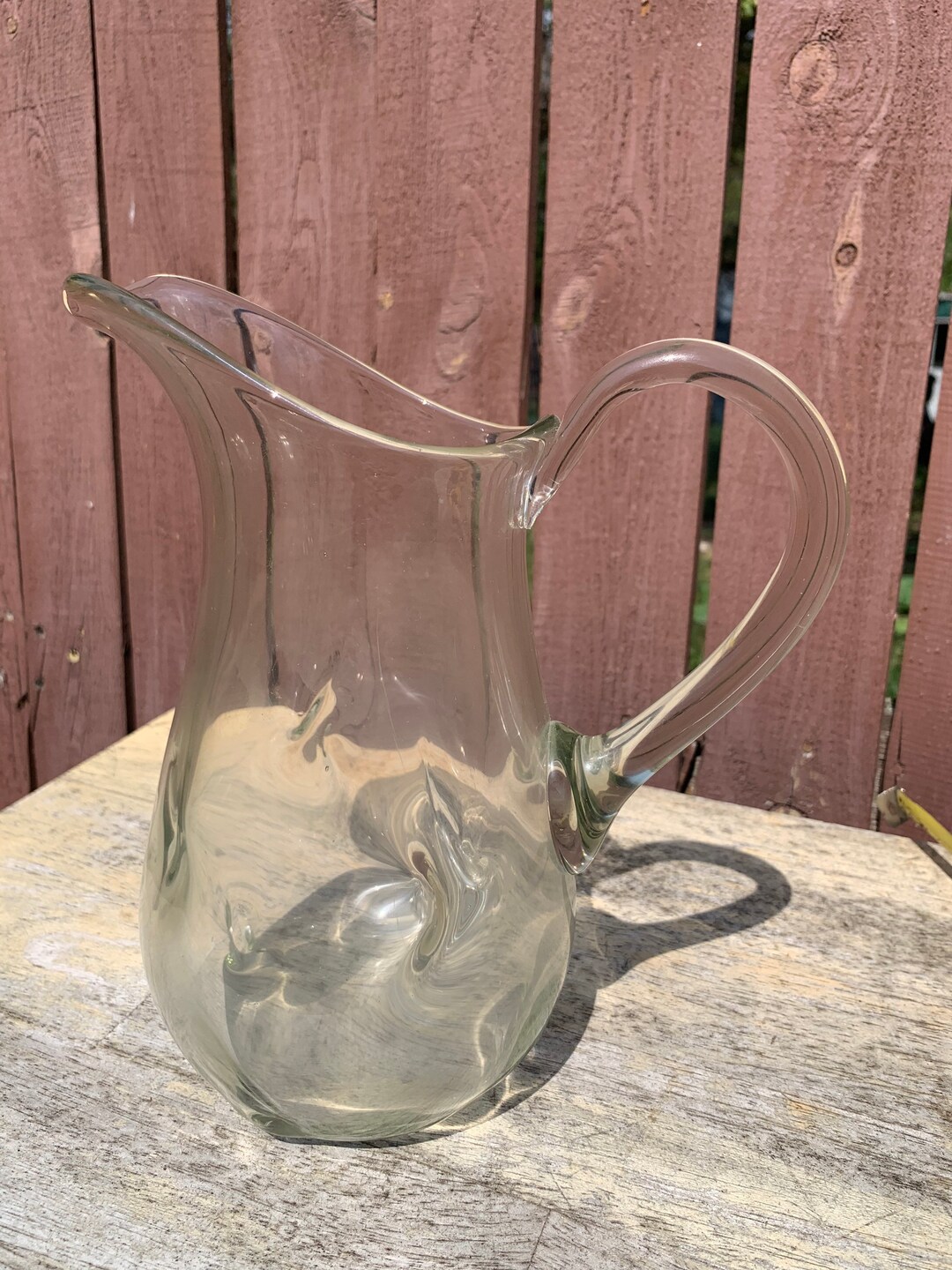 Bischoff Art Glass Clear Pinched/ Dimpled Martini/margarita Pitcher - Etsy