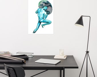 Sisyphus Art Print Classic Struggle Representation Mythology Ancient ...