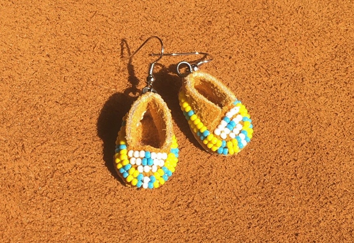 Native American Moccasin Earrings - Etsy Canada