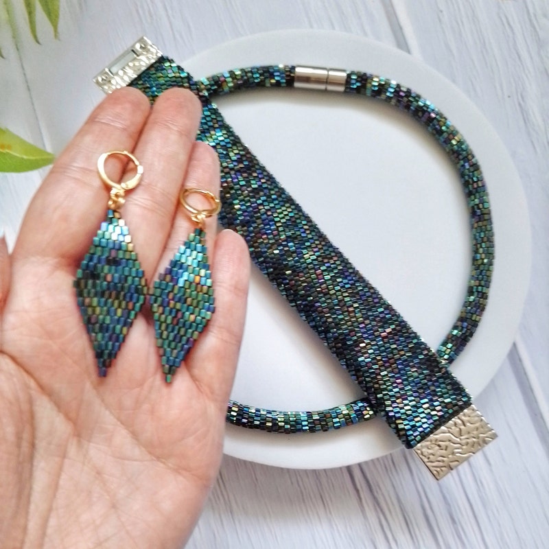 Beaded Jewelry Set - Etsy