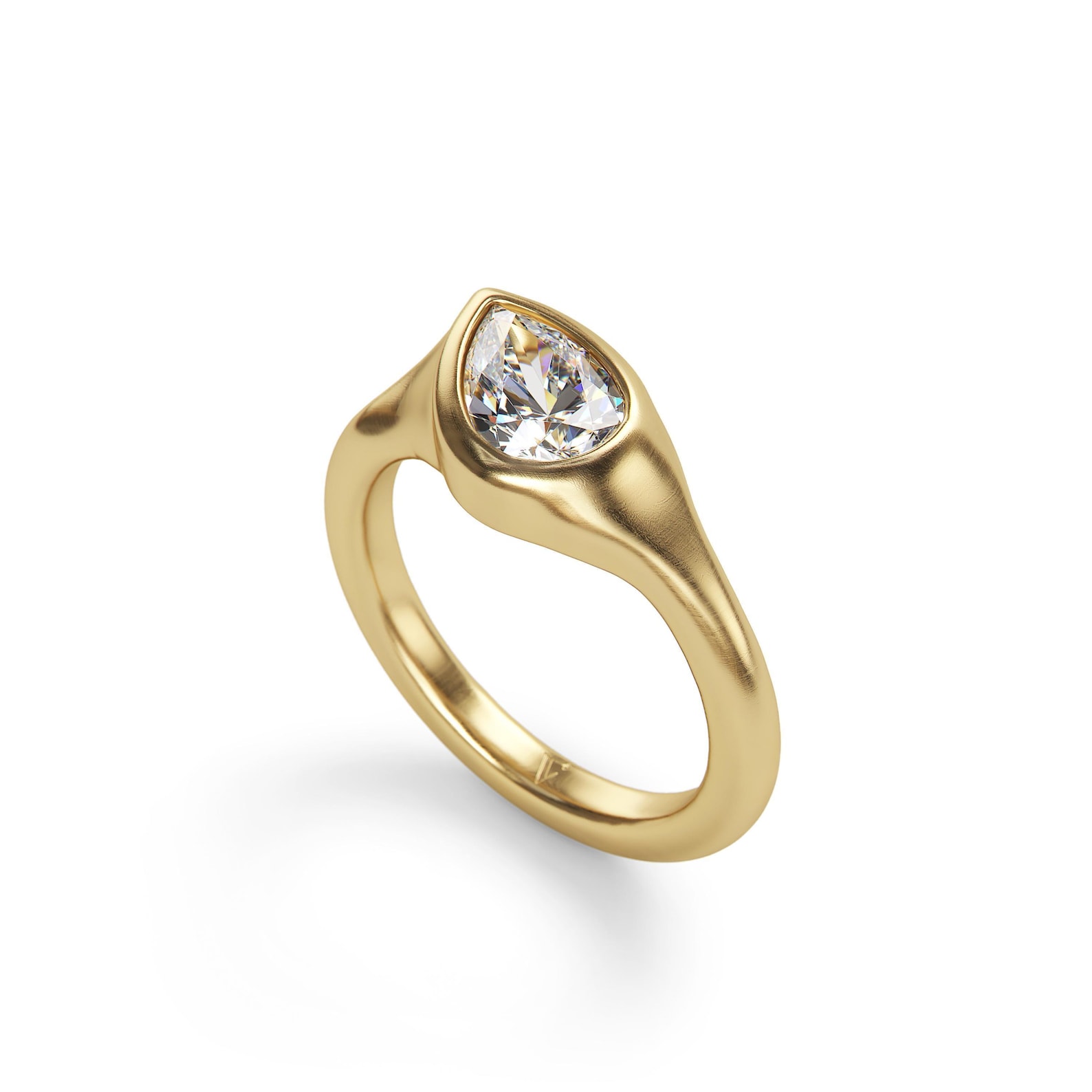 Bezel Set Diamond Ring: Dainty Engagement Jewelry (18k Gold) - Etsy