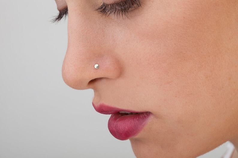 Disk Nose Stud Dot Nose Stud Silver Nose Stud Nose Ring - Etsy