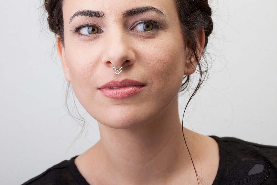 Silver Septum Septum Ring 18g Septum Piercing Septum - Etsy