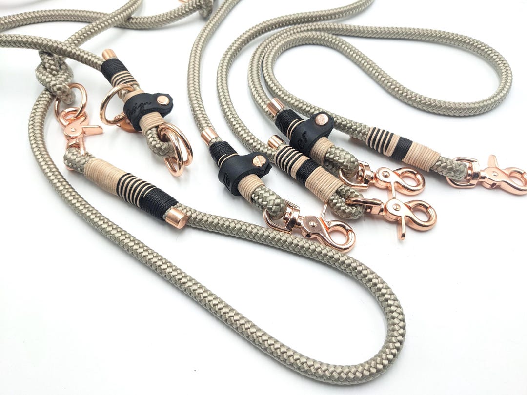 Coupling Set for 2 Dogs | Twin Leash in Tan | Shoulder Leash 3 M Total ...