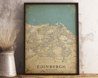Vintage Map Edinburgh | Etsy