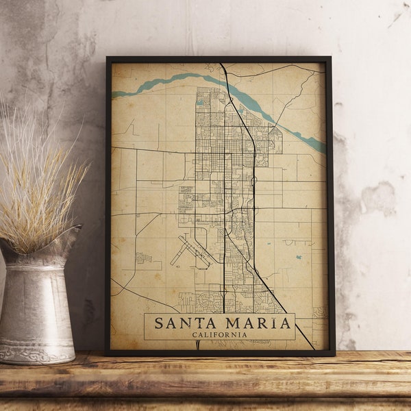 Street Map of Santa Maria - Etsy