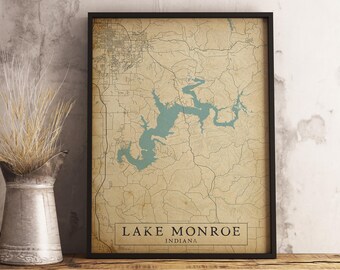 Lake Monroe Map - Etsy