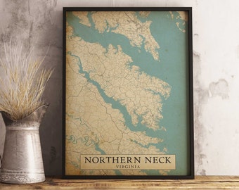 Northern Neck Va Map Svg - Etsy