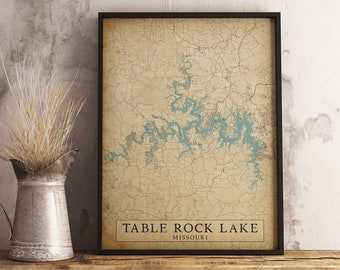 Table Rock Lake Printable Map Table Rock Lake Missouri Wall - Etsy