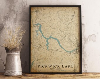 Pickwick Lake Map - Etsy