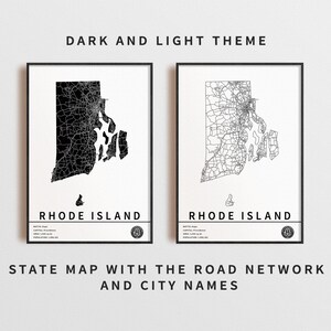 Printable Map of Rhode Island, United States Instant Download State Map ...