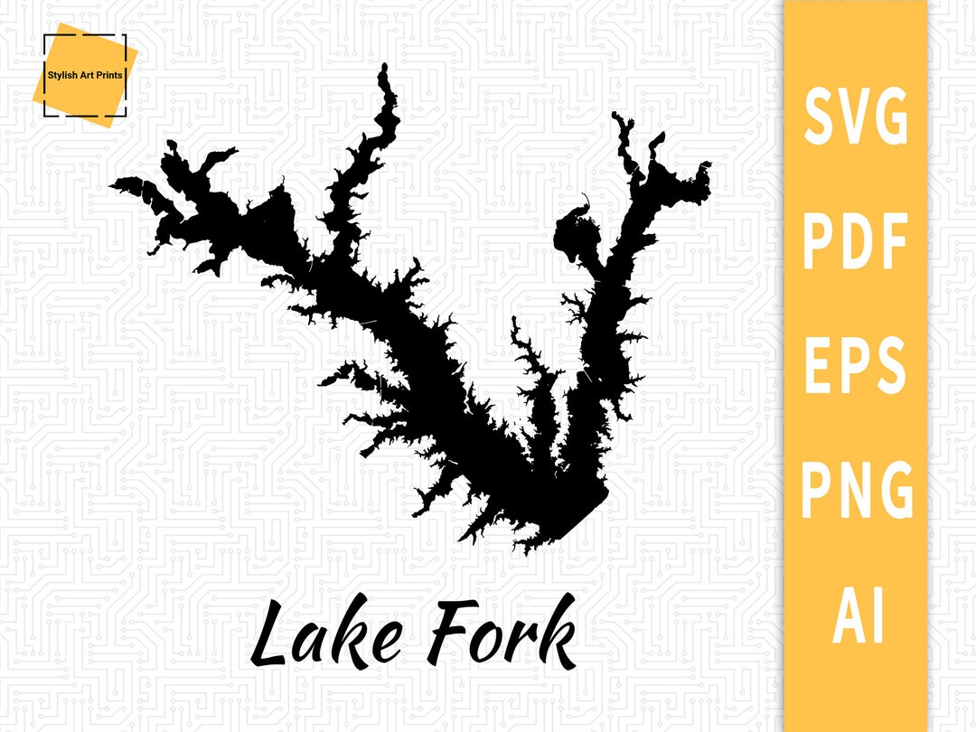 Lake Fork, Map SVG, Texas Map Vector File - Instant Download \ Cutting ...
