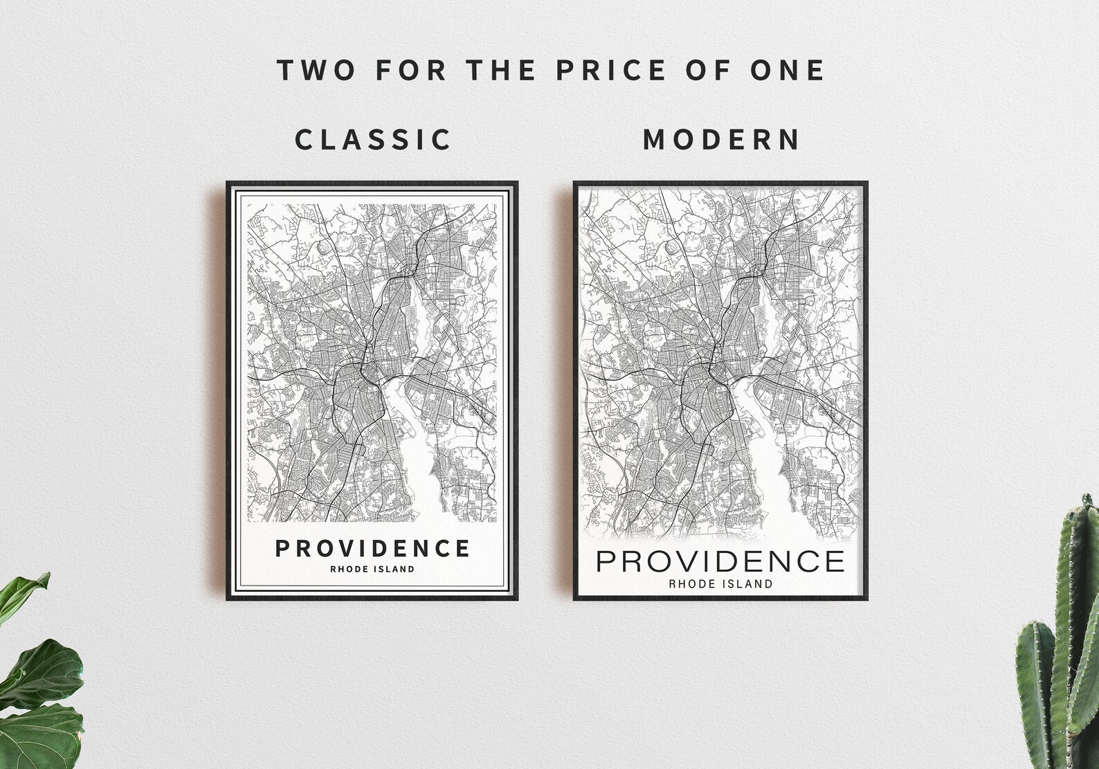 Printable Map of Providence Rhode Island RI United States | Etsy