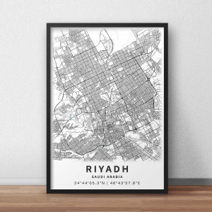 Printable Map of Riyadh, Saudi Arabia With Street Names - Instant ...