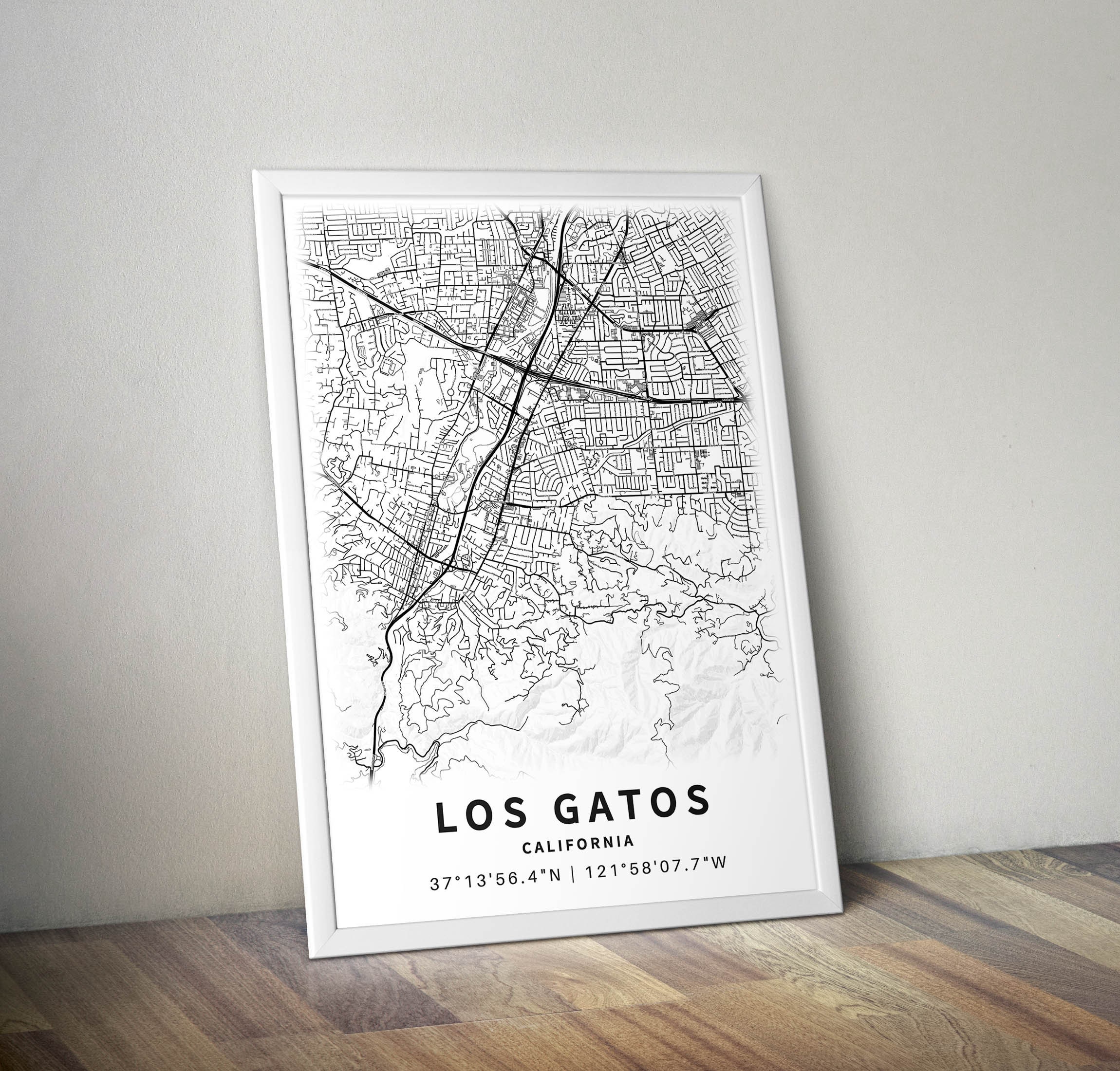 Mapa De Los Gatos, California Buy Los Gatos Online In India Etsy