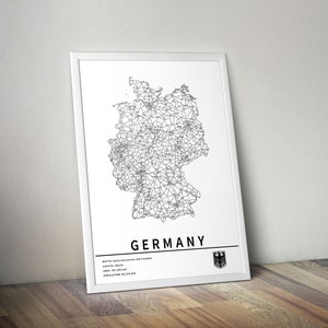 Printable Map of Germany With City Names and Roads - Instant Download ...