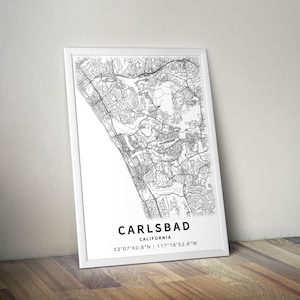 Printable Map of Carlsbad, California, USA With Street Names - Instant ...