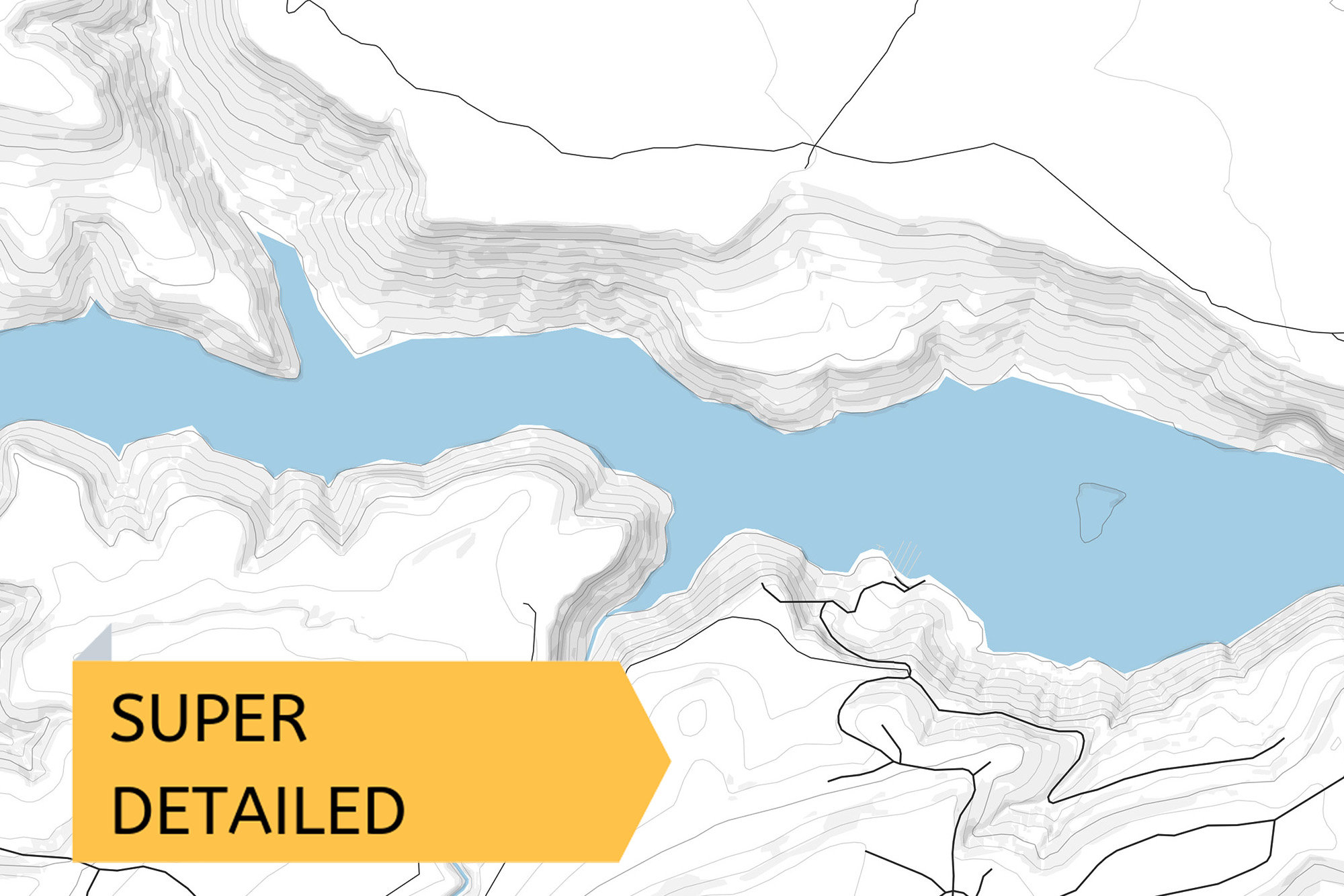 Printable Map of Lake Billy Chinook Oregon United States | Etsy